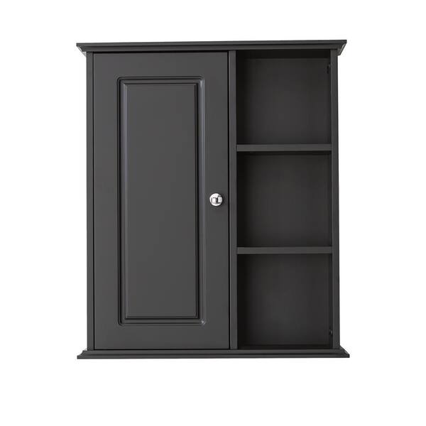 HMMHVV 24 in. W x 7 in. D x 28 in. H Black Over Toilet Bathroom Storage ...