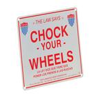 Vestil 9.75 in. Aluminum Enamel Wheel Chock Sign SA-1012