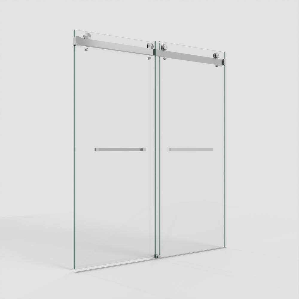 Kobiworks Catalyst 48 in. W x 76 in. H Double Sliding Frameless Shower ...