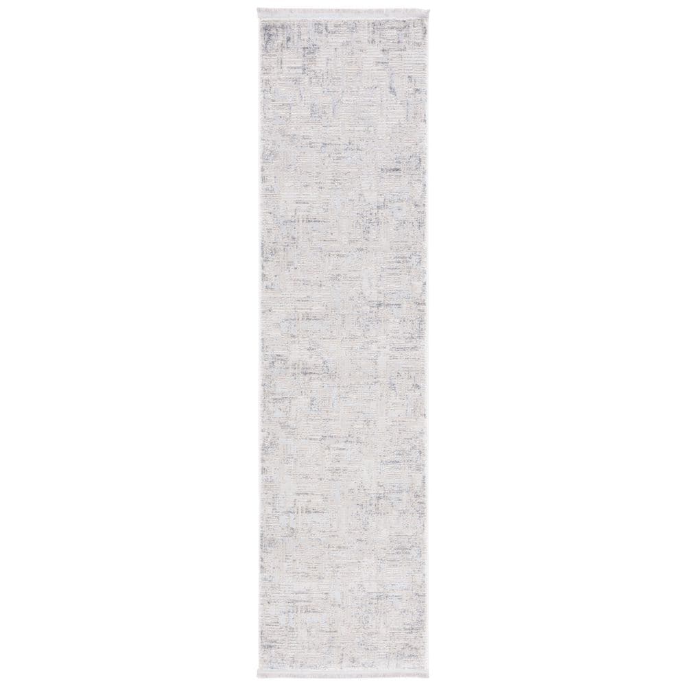 SAFAVIEH Whisper 2 ft. x 8 ft. Light Gray/Beige Monochrome Marle Runner ...