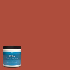 BEHR PREMIUM PLUS 8 oz. #MQ4-35 Torch Red Flat Interior/Exterior Paint ...