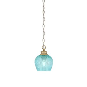 Tyler 60-Watt 1-Light Matte Black Chain Mini Pendant Light with ...