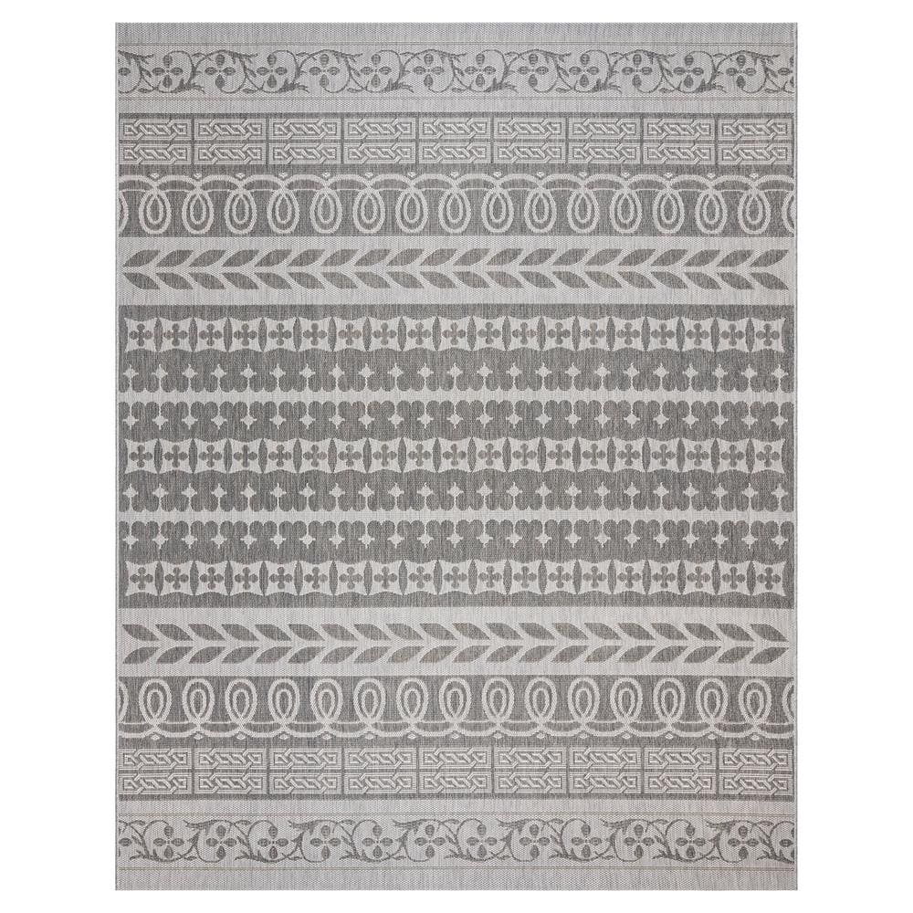 Gertmenian Paseo Burke Striped Ash/Steel 9 ft. x 13 ft. Striped Indoor ...