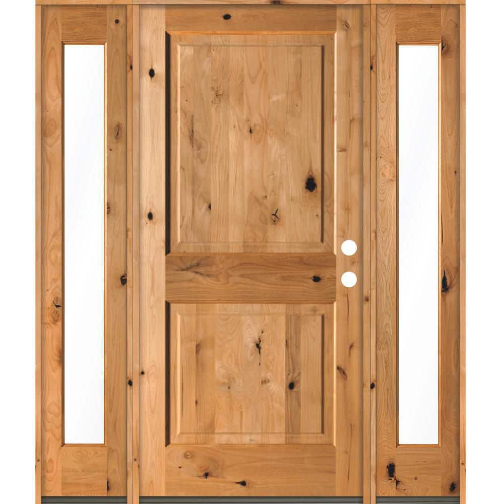Krosswood Doors 70 in. x 80 in. Rustic Knotty Alder Left-Hand/Inswing ...