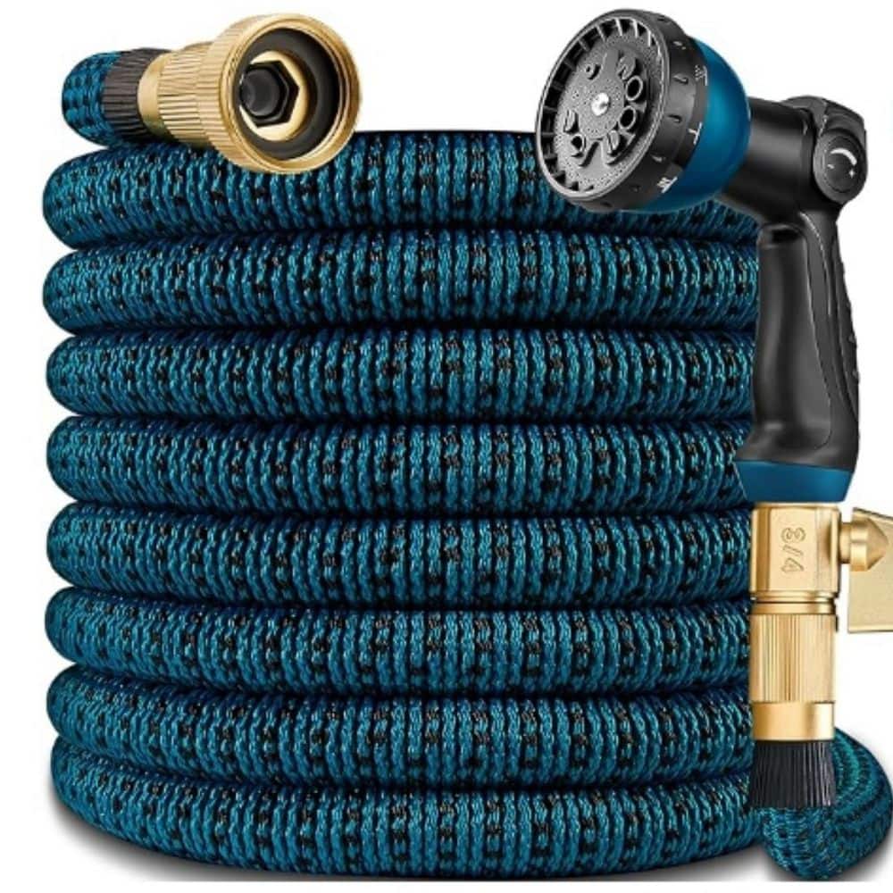 Wildaven 5/8 in. Dia x 75 ft. Non-Expandable Garden Water Hose, Green ...