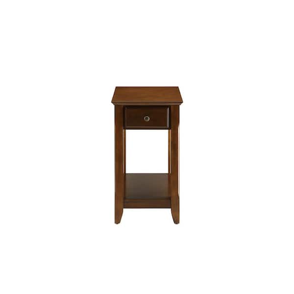 Acme Furniture Bertie Walnut Storage Side Table 82836 - The Home Depot