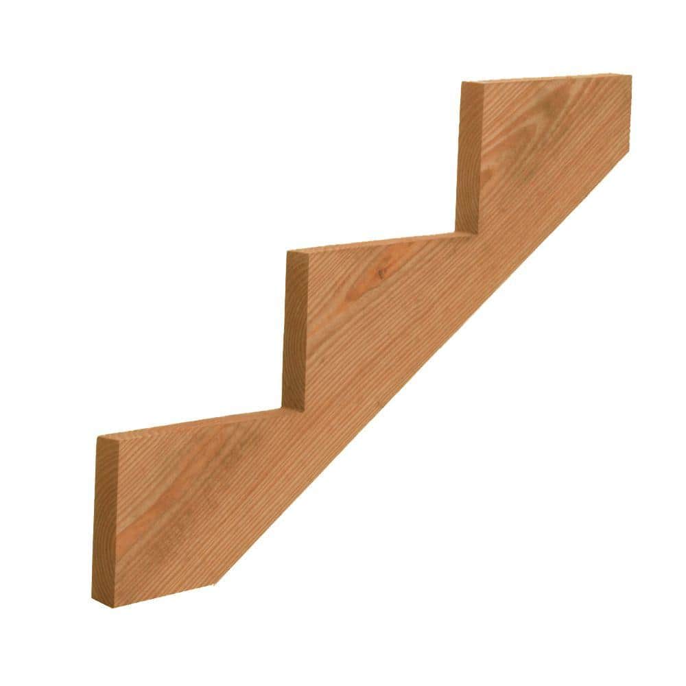 3-Step Cedar-Tone Ground Contact Pressure-Treated Pine Stair Stringer ...