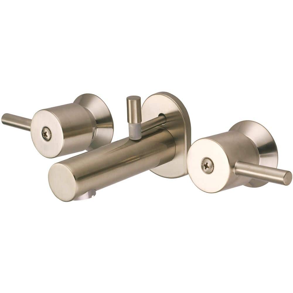 Central Brass 81179-D-BN Double Handle Wall Mounted Faucet in Brushed ...
