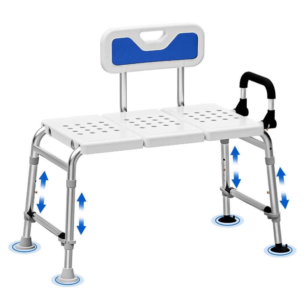 Numhew Heavy Duty Bath and Shower Bench with Adjustable Height and ...