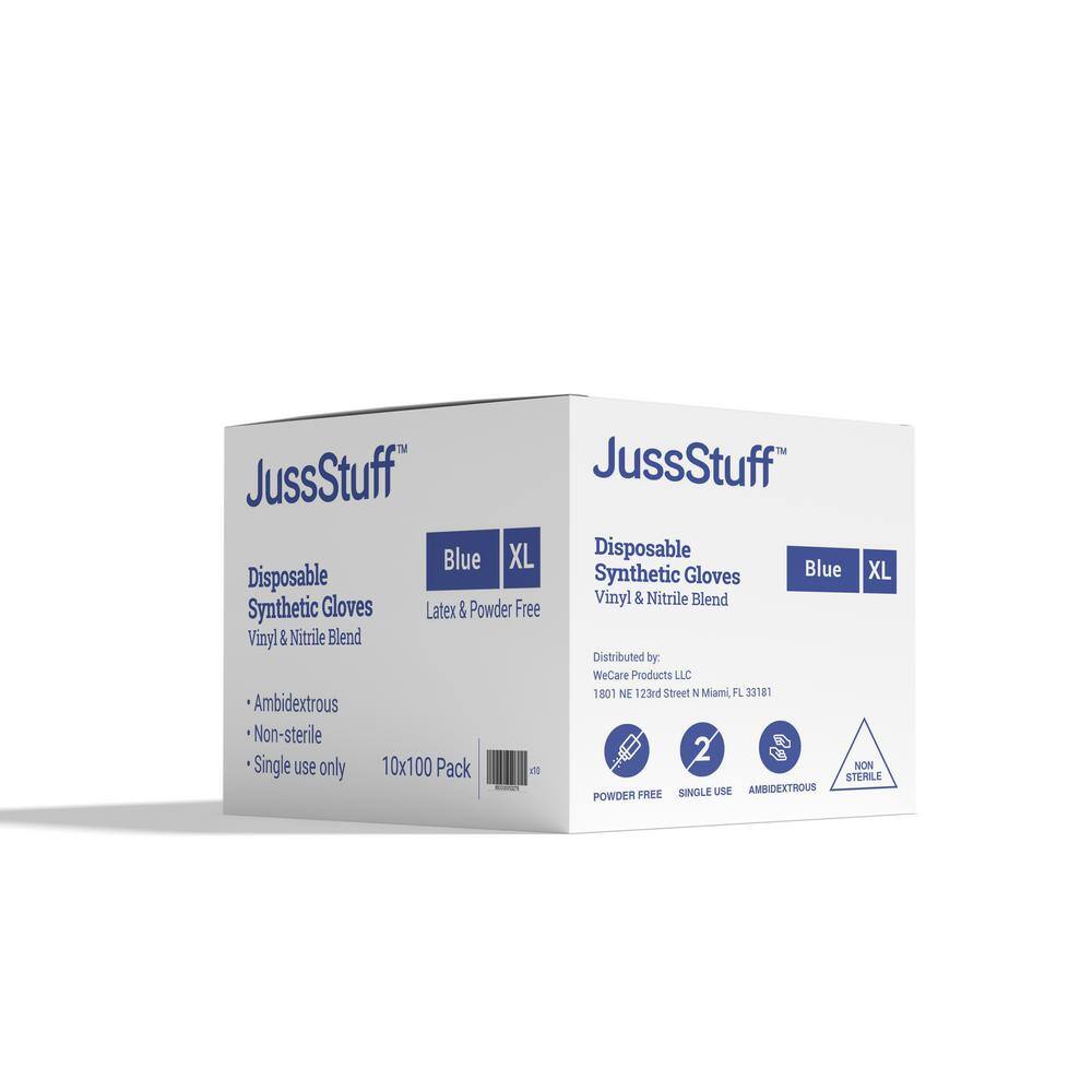 JussStuff Extra Large Synthetic Vinyl/Nitrile Blend Exam Latex Free and ...