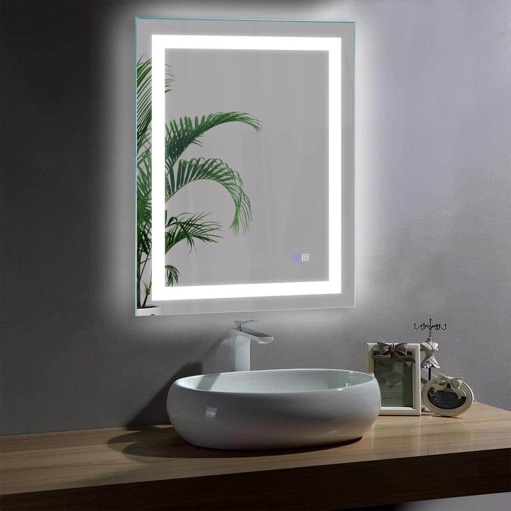 28 in. W x 36 in. H Large Rectangular Frameless Anti-Fog Wall-Mounted ...