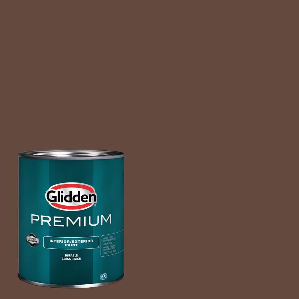 Glidden Premium 1 qt. Fudge PPG1073-7 High Gloss Interior/Exterior Trim ...