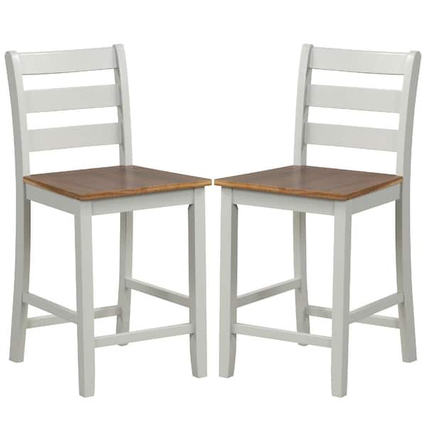 Bunpeony Counter Height Bar Stools Set of 2 with Inclined Backrest ...