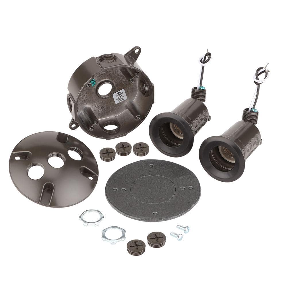 Commercial Electric Bronze Outdoor Flood Light Weatherproof Lampholder ...