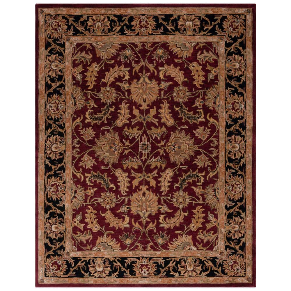SAFAVIEH Heritage Red and Black 8 ft. x 10 ft. Border Area Rug HG628C ...