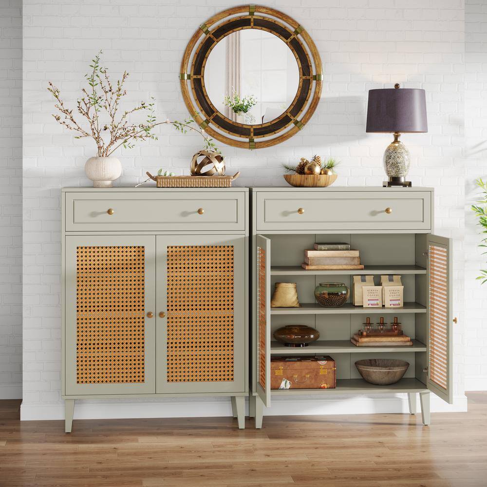 BYBLIGHT Ahlivia Mint Green 43.7 in. H Storage Cabinet with 4 ...