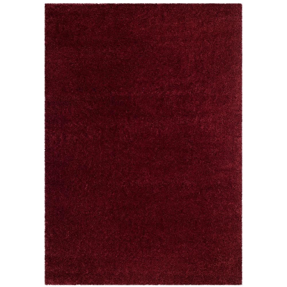 SAFAVIEH Laguna Shag Maroon 5 ft. x 8 ft. Solid Area Rug SGL303R-5 ...