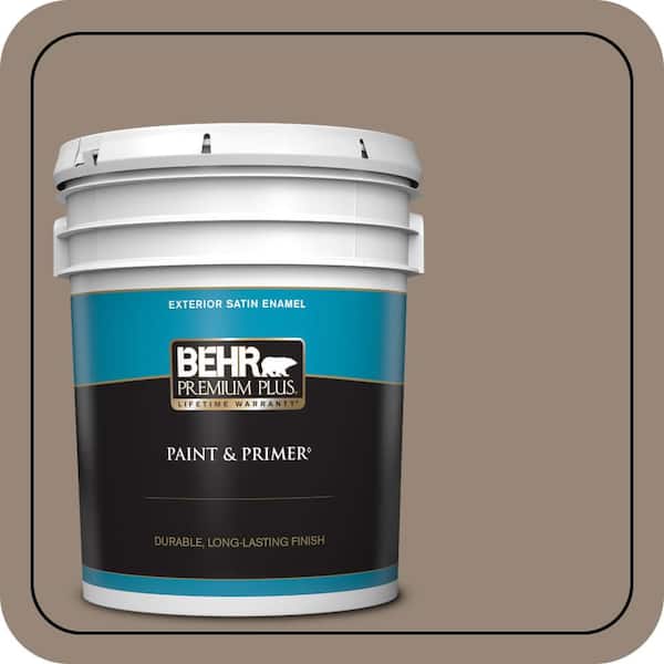 BEHR PREMIUM PLUS 5 gal. #PPU5-06A Light Truffle Satin Enamel Exterior ...