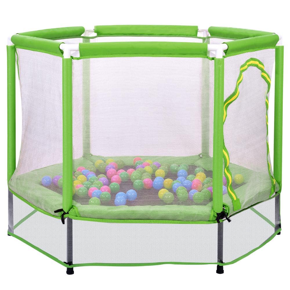 Sudzendf 55 in. Green Toddlers Indoor Outdoor Mini Trampoline with ...