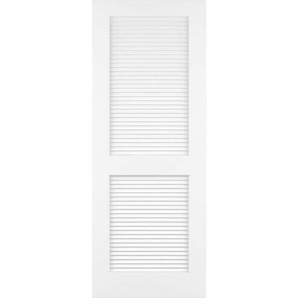 Frameport 18 in. x 80 in. Classic Louver/Louver Solid Wood Primed Pine ...