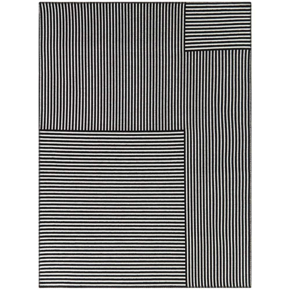 BALTA Parnell Black 5 ft. x 7 ft. Striped Area Rug 3120621 - The Home Depot