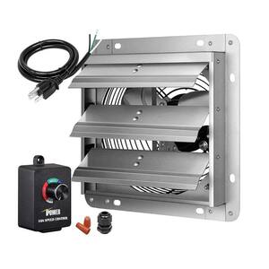 7 in. 760 CFM Aluminum Silver Electric Power Gable Mount Attic Fan with ...