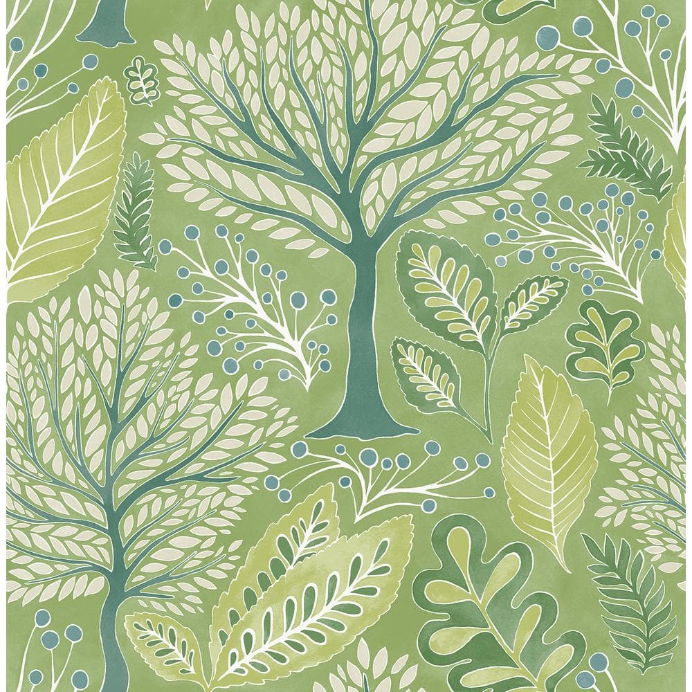Advantage Kiah Green Forest Paper Non-Pasted Matte Wallpaper 2980-26184 ...
