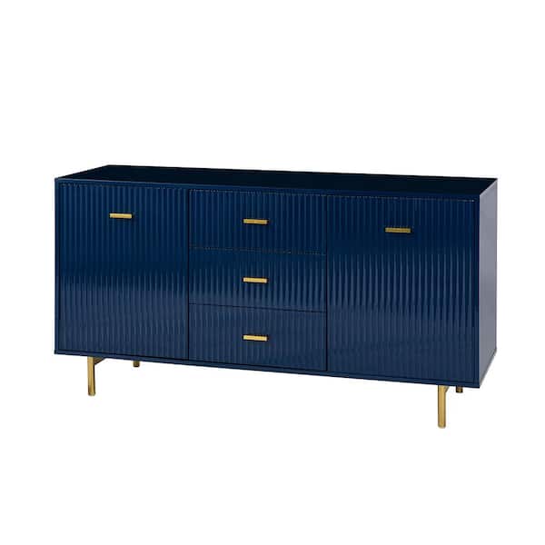 JAYDEN CREATION Damiana 65 in. Wide Navy Sideboard with 2 Doors ...
