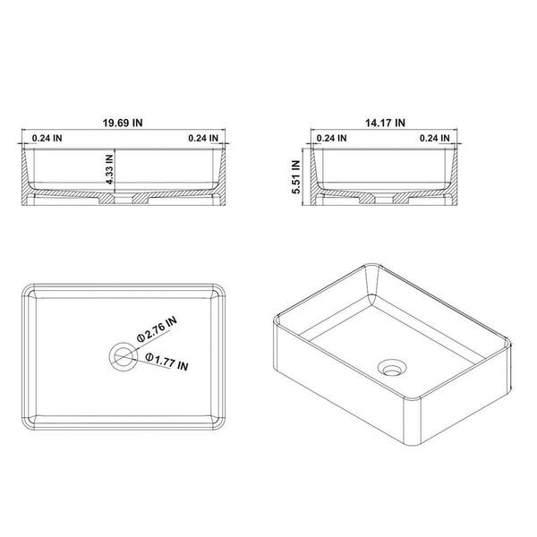 Modland Vitrina 20 in. Solid Surface Vessel Bathroom Sink with Pop-Up ...