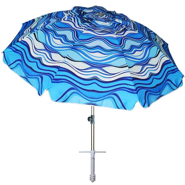 MOEPISY Umbrella diameter 7 ft. fiberglass Beach UPF 50+ Patio Umbrella ...