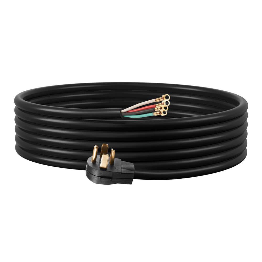 GIVIMO 10 ft. 10 / 4 Heavy-Duty 30 Amp Black Replacement Dryer Power ...