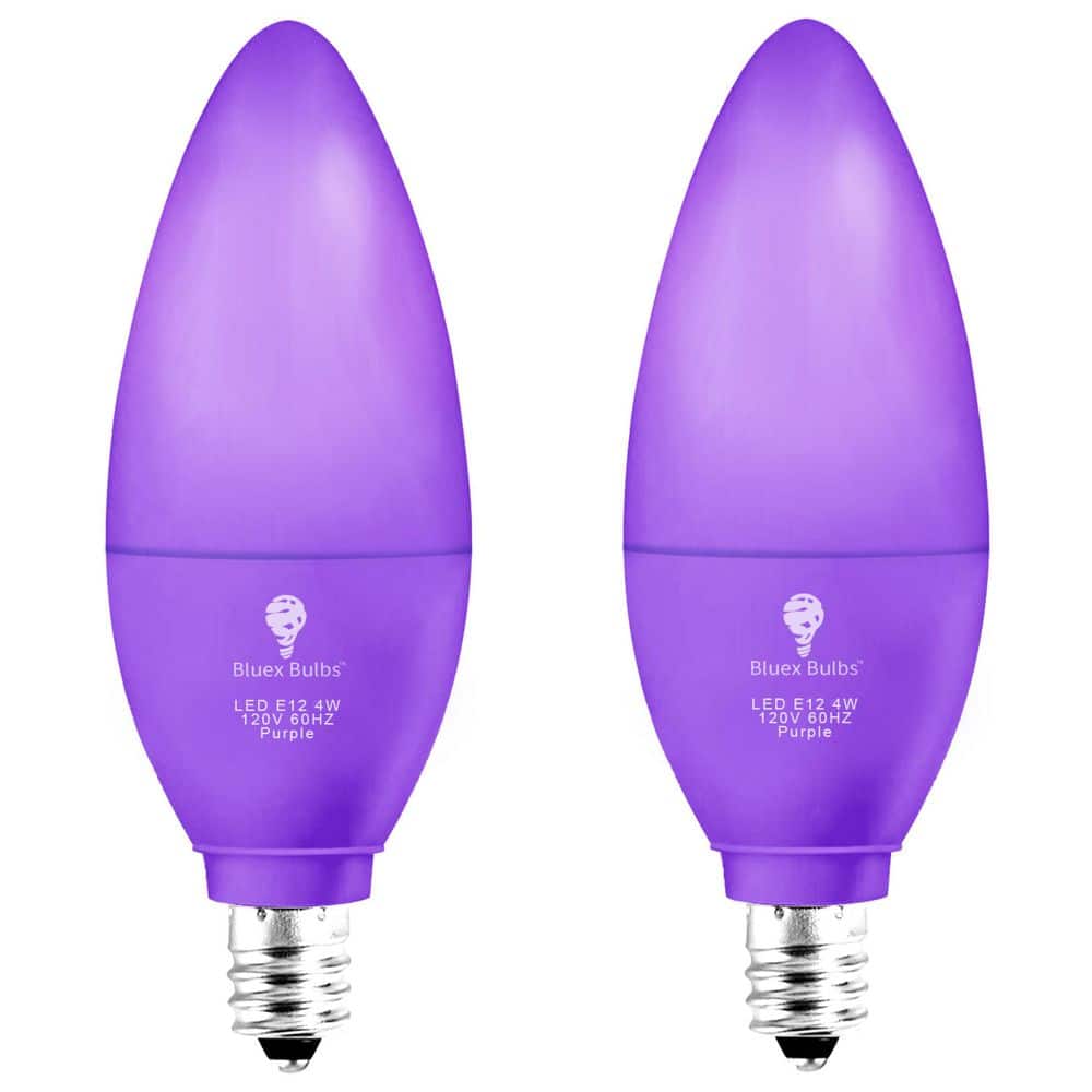 BLUEX BULBS 40-Watt Equivalent B11 Decorative LED Light Bulb in Purple ...