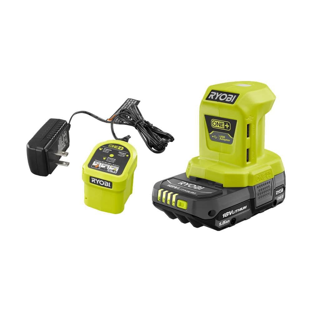 RYOBI ONE+ 18V Cordless Portable Power Source Starter Kit with 1.5 Ah ...