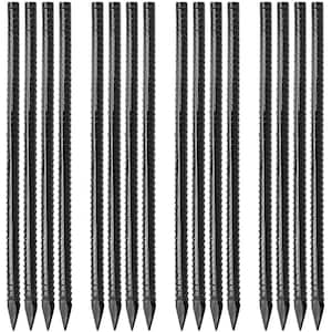 Angel Sar 16-Pcs 16 in. x 3/8 in. Thickness Ground Rebar Stakes, Heavy ...