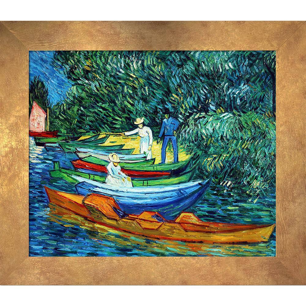 LA PASTICHE Rowing Boats on Banks of Oise by Vincent Van Gogh ...