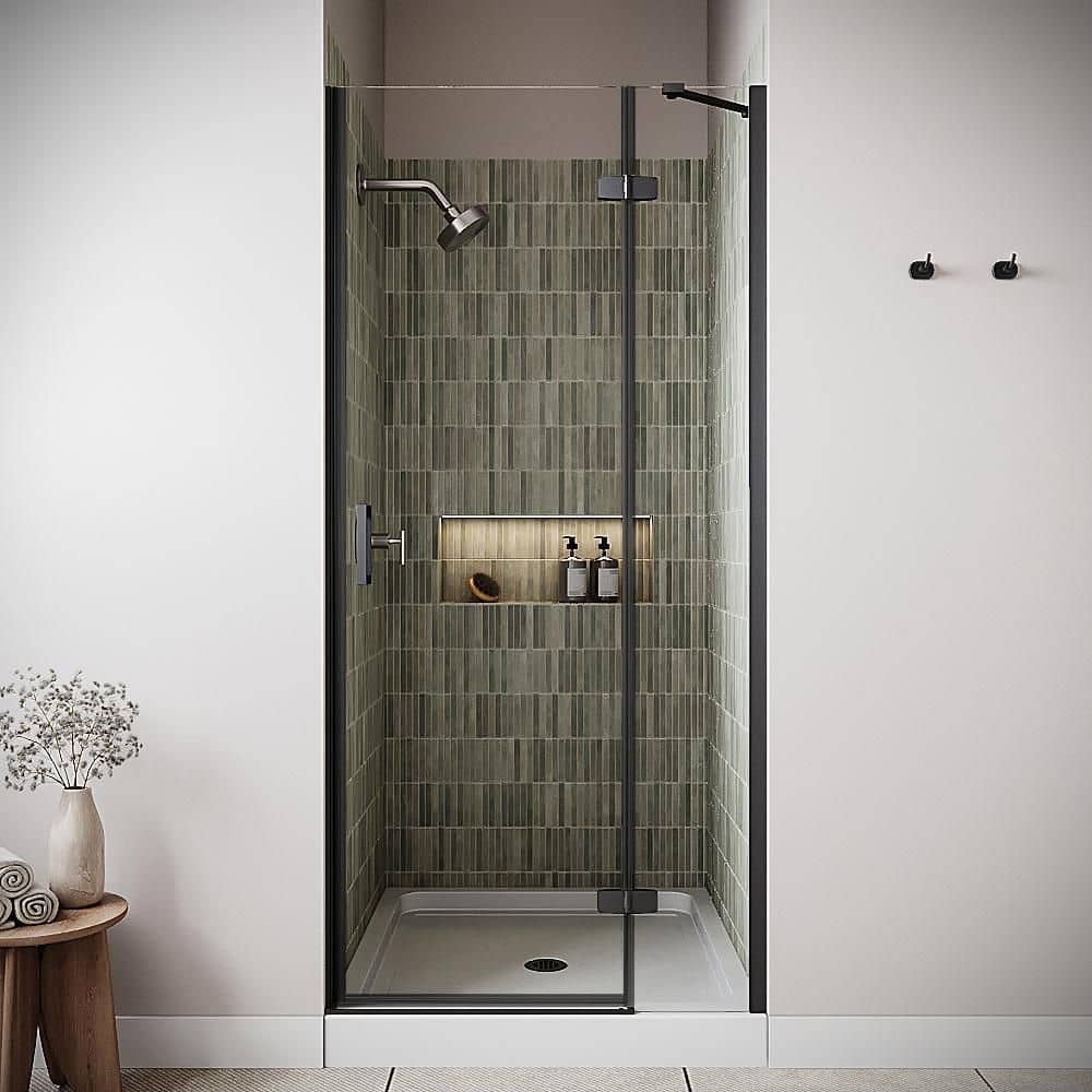 Streamline Uniti 36'' x 76'' Semi-Frameless Pivot Shower Door with ...