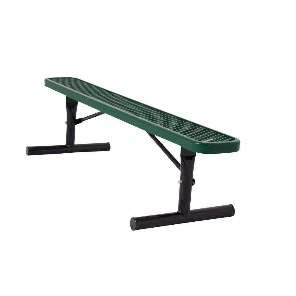 The Home Depot 6' Bench without Back, Inground, Diamond, Green HD115-G ...