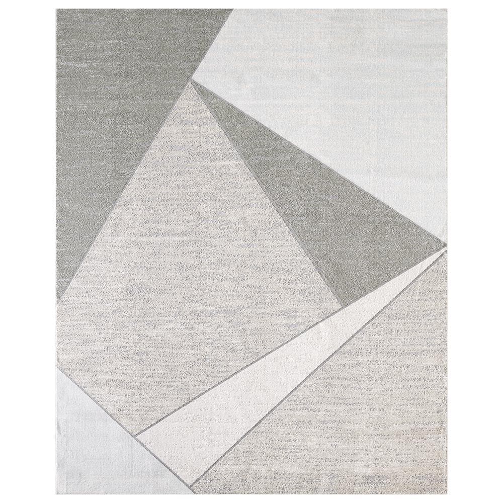 Brookside Maisie Gray 6 ft. x 9 ft. Triangle Geometric Area Rug ...