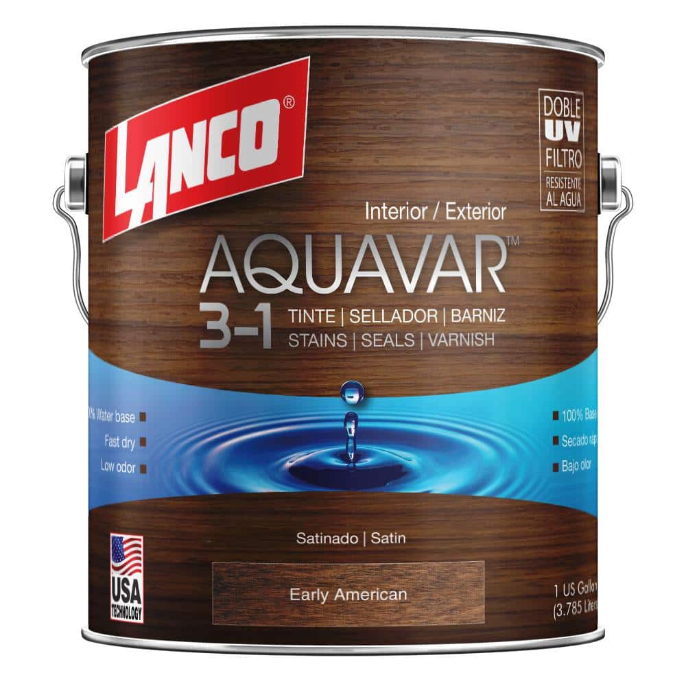 Aquavar 1 gal. Early American Satin Water-Based Interior/Exterior Satin ...