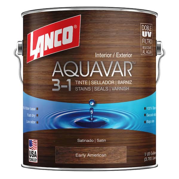 Aquavar 1 gal. Early American Satin Water-Based Interior/Exterior Satin ...
