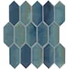 Daltile Miramo Aqua 11 in. x 12 in. Glazed Ceramic Picket Mosaic Tile (700.8 sq. ft./pallet ...