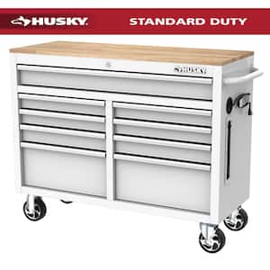 Husky Tool Storage 46 in. W x 18 in. D 9-Drawer Mobile Workbench ...