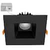 Maxxima 6 in. Slim Square Recessed Anti-Glare LED Downlight, Black Trim ...