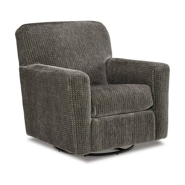 Benjara Layla Gray Polyester Accent Chair with Swivel BM318963 - The ...