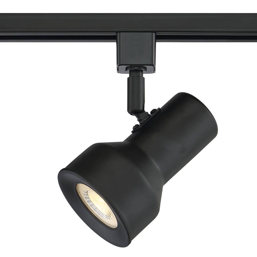 EnviroLite Medium 1-Light Solid Black Step Cylinder Integrated LED ...