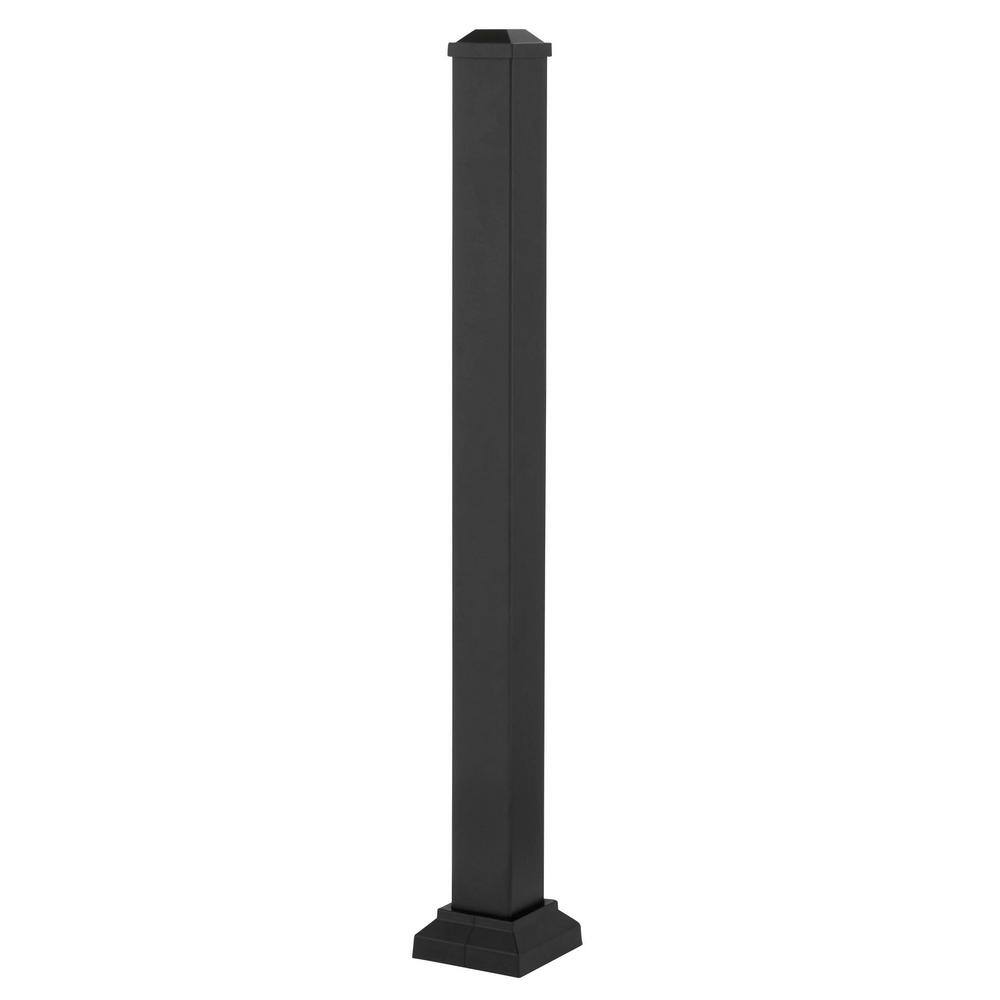 Aria Railing 3 in. x 3 in. x 48 in. Black Powder Coated Aluminum Deck ...