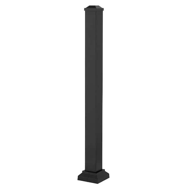 Aria Railing 3 in. x 3 in. x 48 in. Black Powder Coated Aluminum Deck ...
