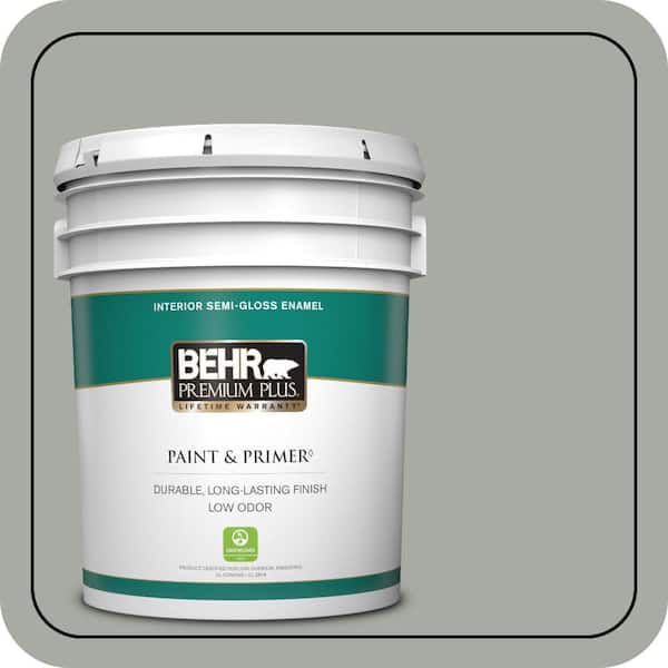 BEHR PREMIUM PLUS 5 gal. #PPU25-15 Flipper Semi-Gloss Enamel Low Odor ...