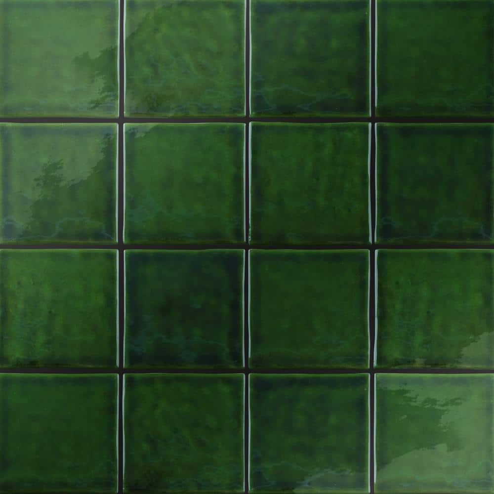 Merola Tile Viva Antic Verde 4 in. x 4 in. Ceramic Wall Tile (5.28 sq ...
