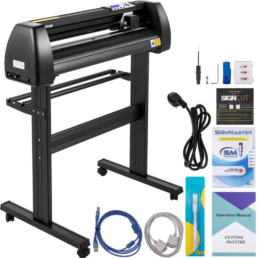 VEVOR Vinyl Cutter Machine Max Feed Width 720 mm LED Plotter Printer ...